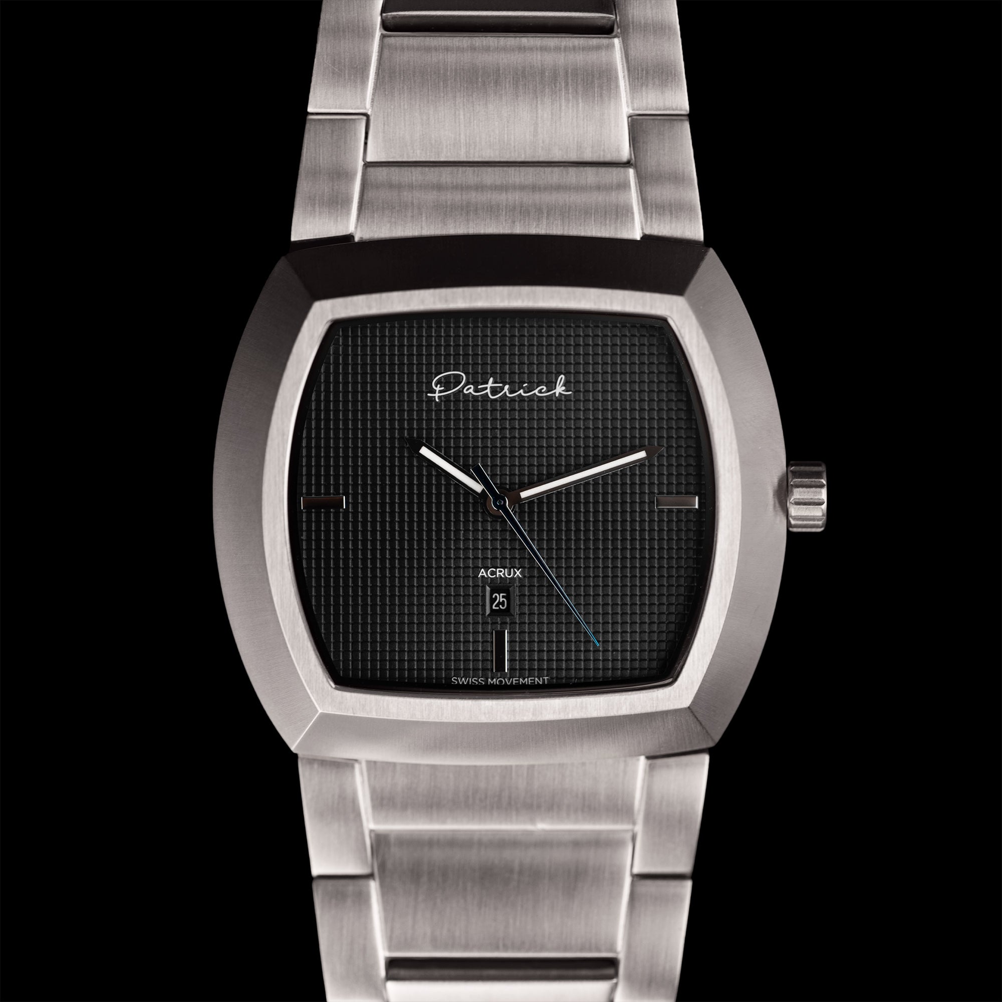 Acrux Black in Stainless Steel | Patrick Men's Watches – Patrick Watches